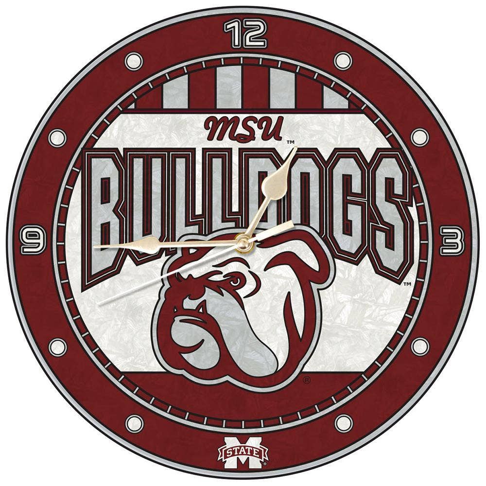 12" MSU Glass Clock – Maroon & Co