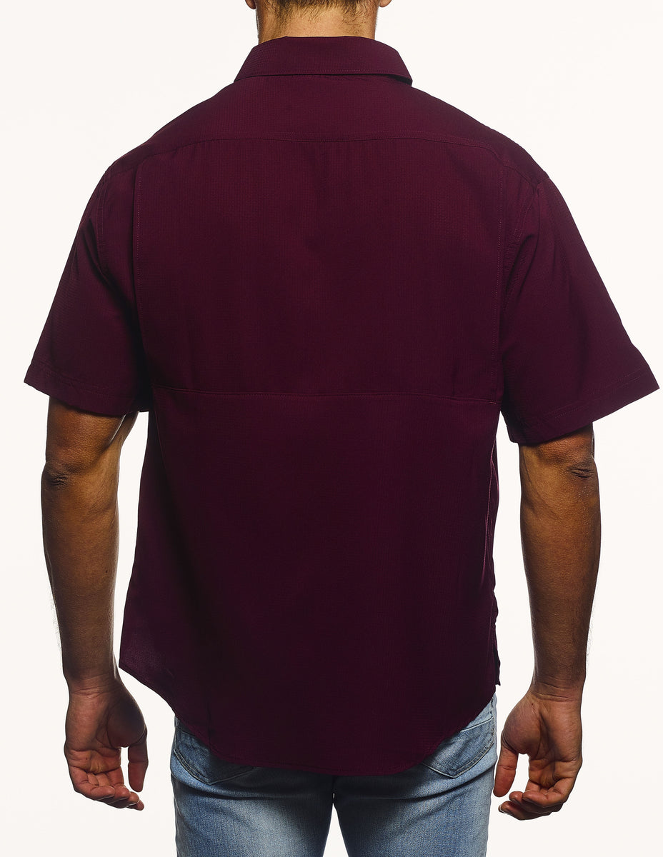 State Script Fishing Shirt – Maroon – Maroon & Co