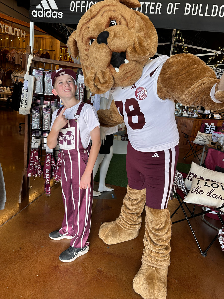 Youth Mississippi State Striped Game Day Overalls – Maroon & Co