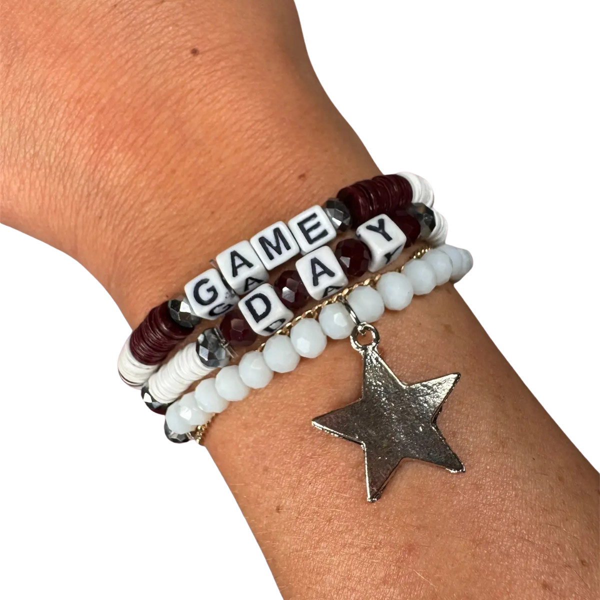 Game Day Bracelet Stack – Maroon & Co