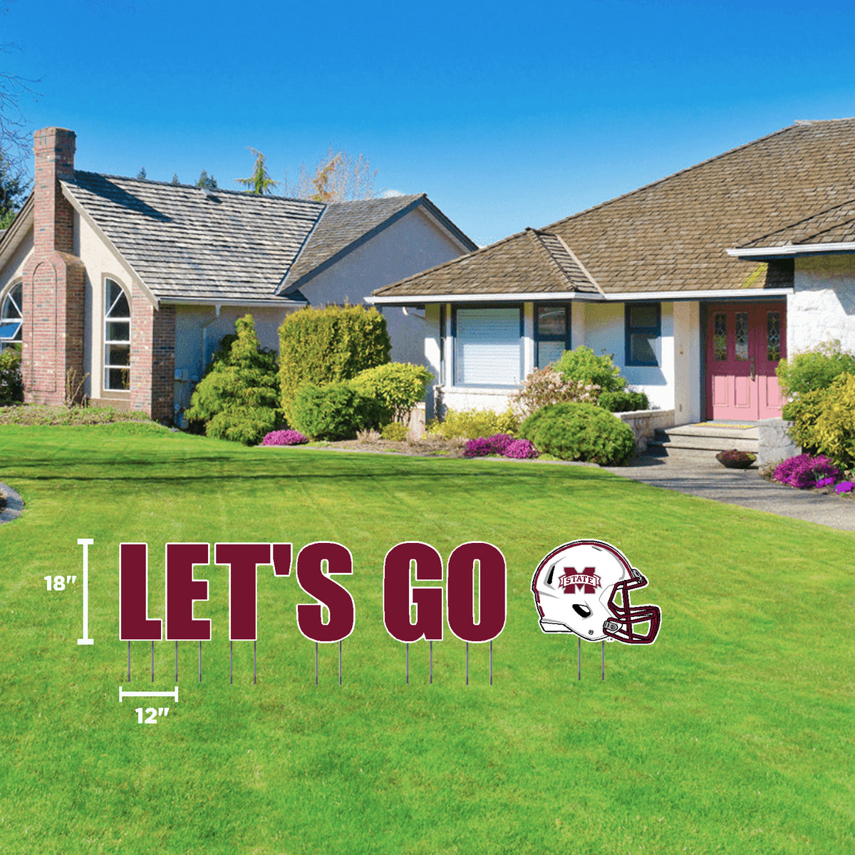 MSU Let's Go Helmet Yard Sign – Maroon & Co